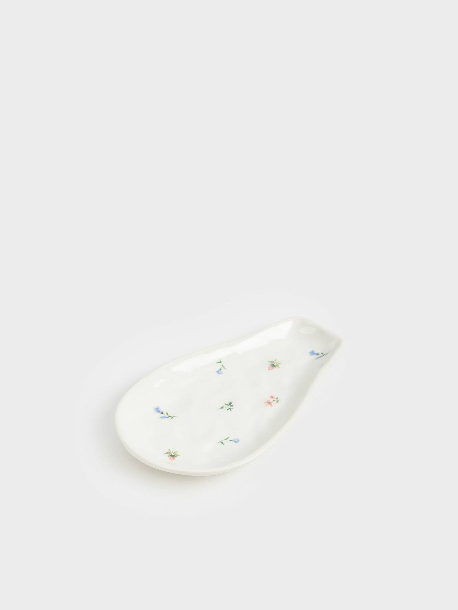 Подставка под ложку, 20 см, керамика D, молочная, Нежные цветы, El flora, Kuchenland