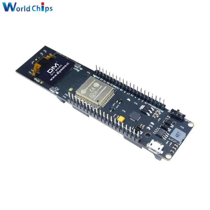 DIYmore ESP8266 ESP-32 модуль с OLED, 18650, белый
