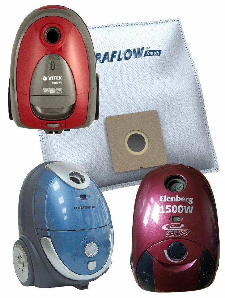 Мешки для пылесоса Vitek 8114 (Витек) Elenberg VC-2020 (Эленберг) Cameroon CVC-1010 (Камерун) 5 штук + моторный фильтр