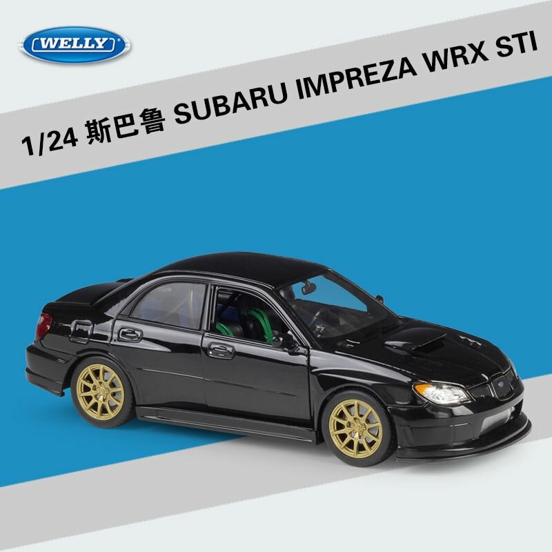 WELLY 1:24 литой автомобиль модель машинки(Subaru черный)