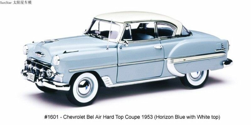 Модель автомобиля SunStar в масштабе 1:18: Chevrolet Corvette Bel Air Hardtop Coupe 1953 года
