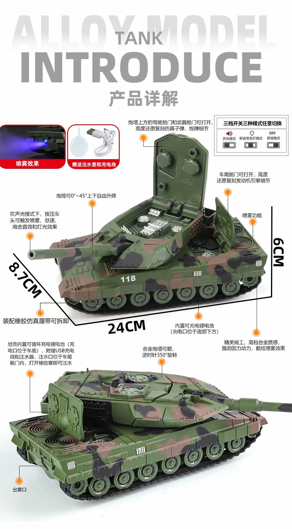 Модель Leopard 2 танка 1:24 из Сплава — фото 1