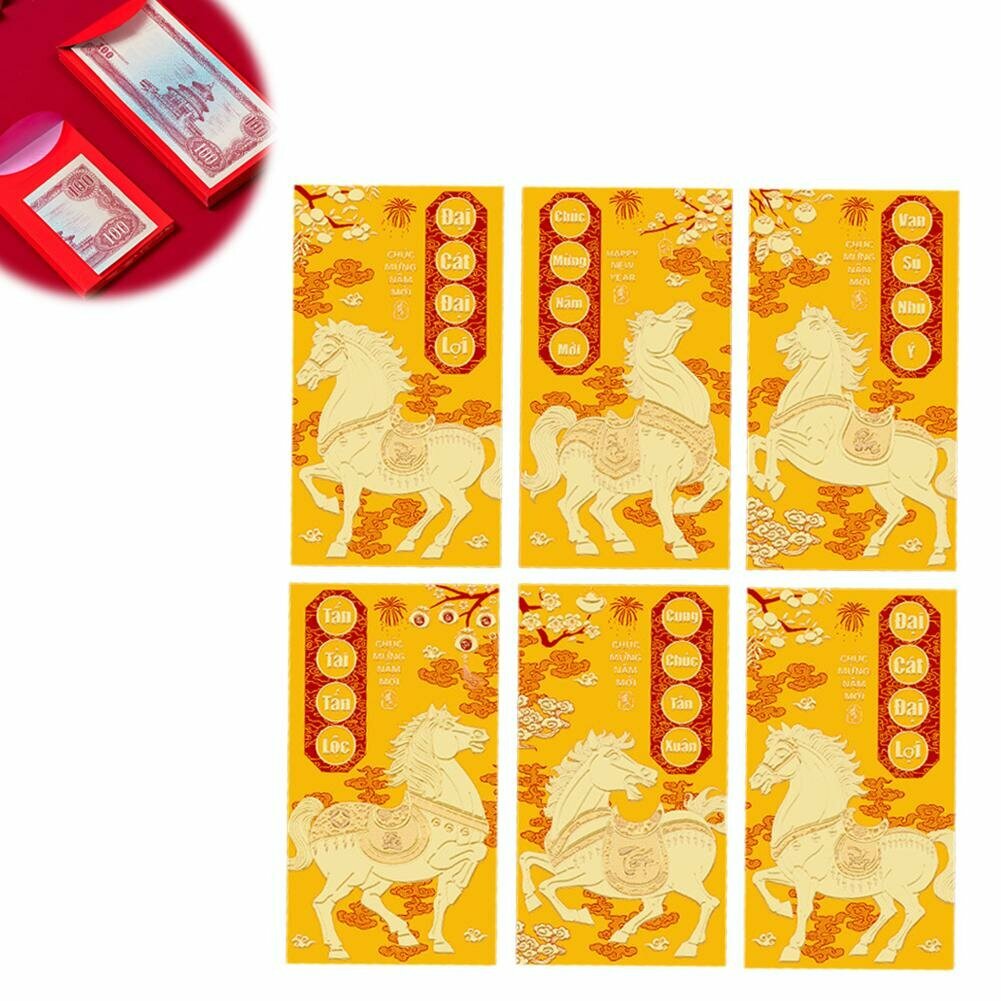 Красные конверты на Китайский Новый год 2026, конверты для денег, счастливый красный конверт Хунбао для Праздника Весны и Лошади