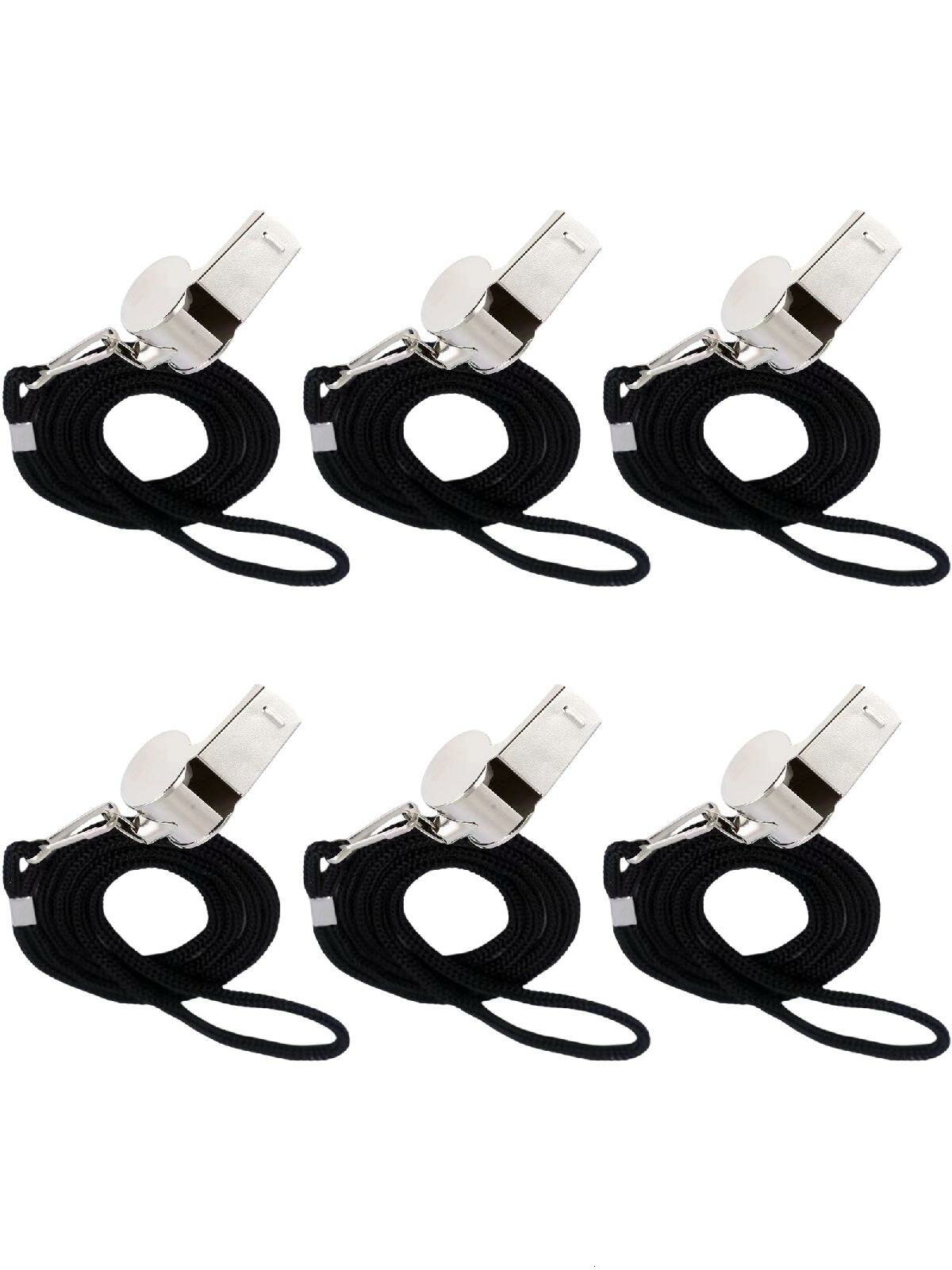 6шт Спортивные Свистки с Ремешком Громкий Четкий Звук Свистки Тренеров Свистки для Судей Тренировочные Залы Чрезвычайные Ситуации