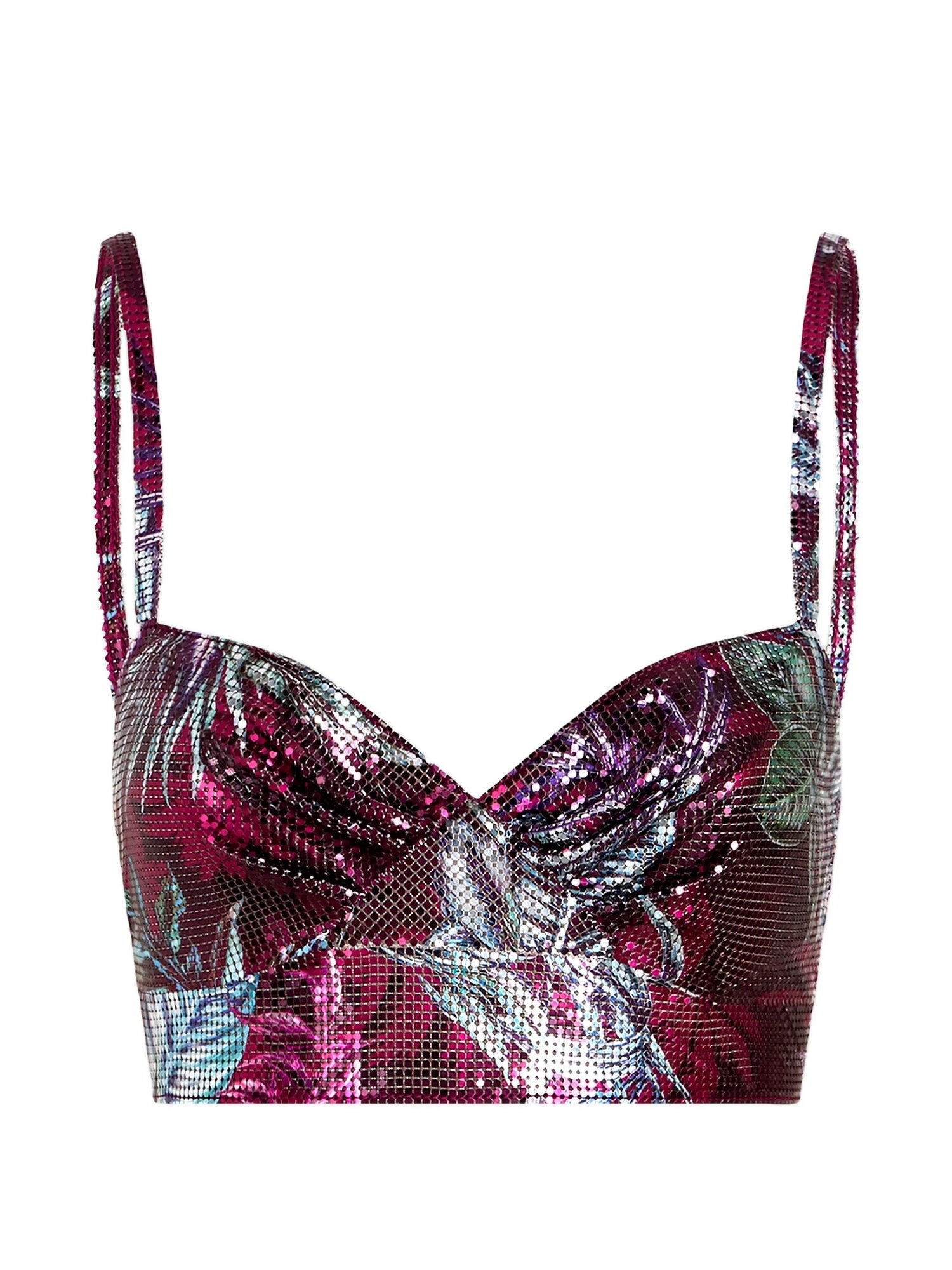 Топ rabanne Palm-tree cropped top