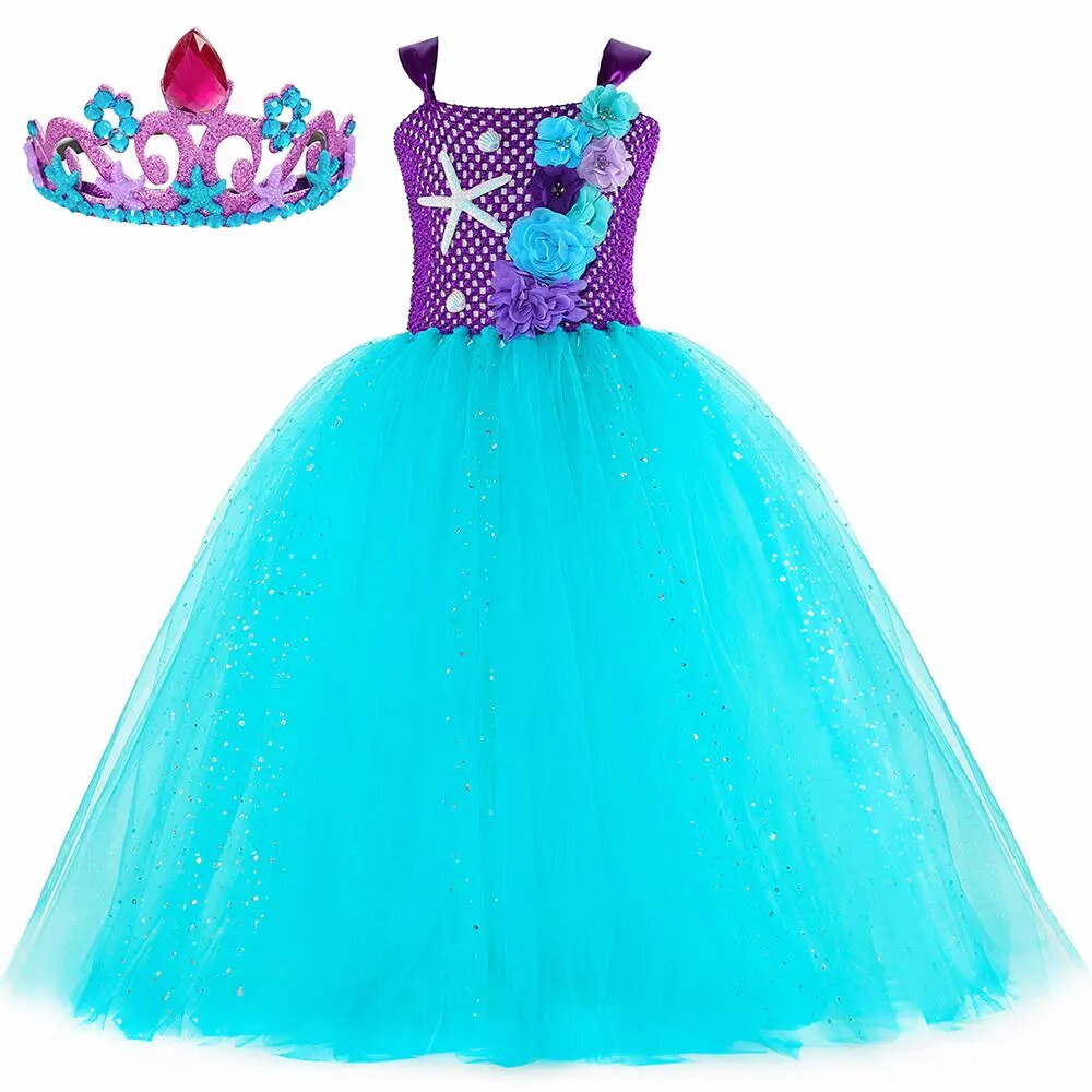 Костюм русалки для девочки, нейлон, размер 70-150 см 9, Dress and Headband C