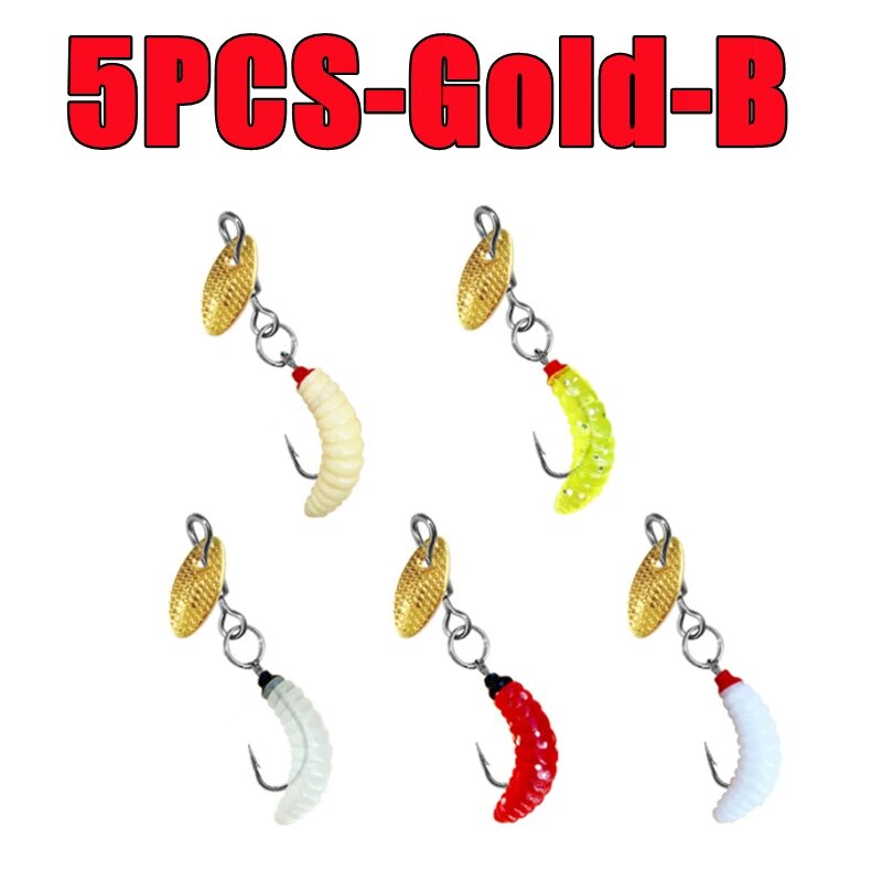 Приманка вертушка 5 шт, Цвет: 5PCS-Gold-B