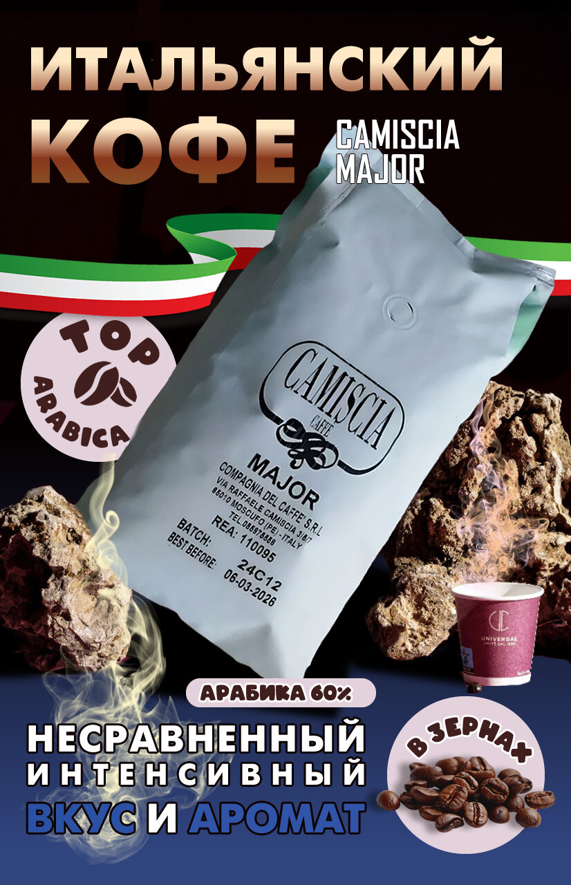 Кофе в зернах Compagnia del Caffe CAMISCIA "NEW YORK", арабика/робуста, 1кг