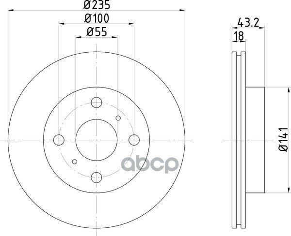 Диск тормозной ECHO Saloon (_P1_) PLATZ (NCP1_ SCP1_) YARIS (_P1_) YARIS (_P13_) Mintex арт. mdc1392c
