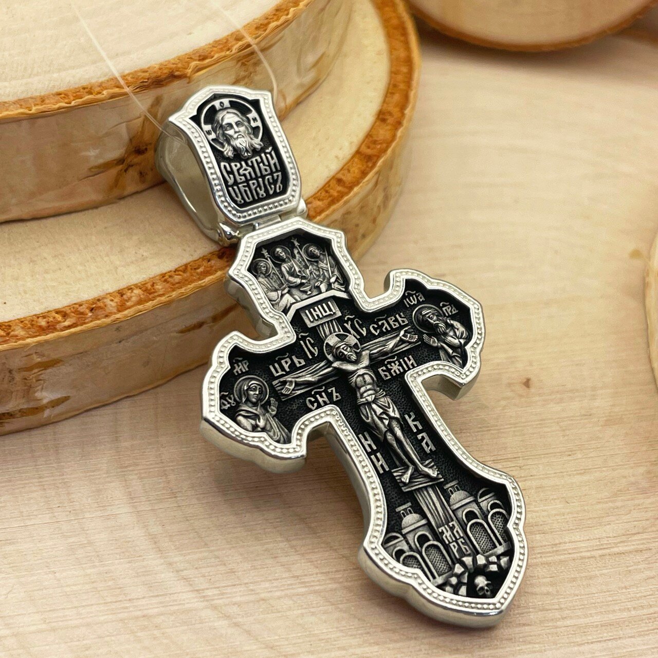 Крестик, серебро, 925 проба, оксидирование, чернение