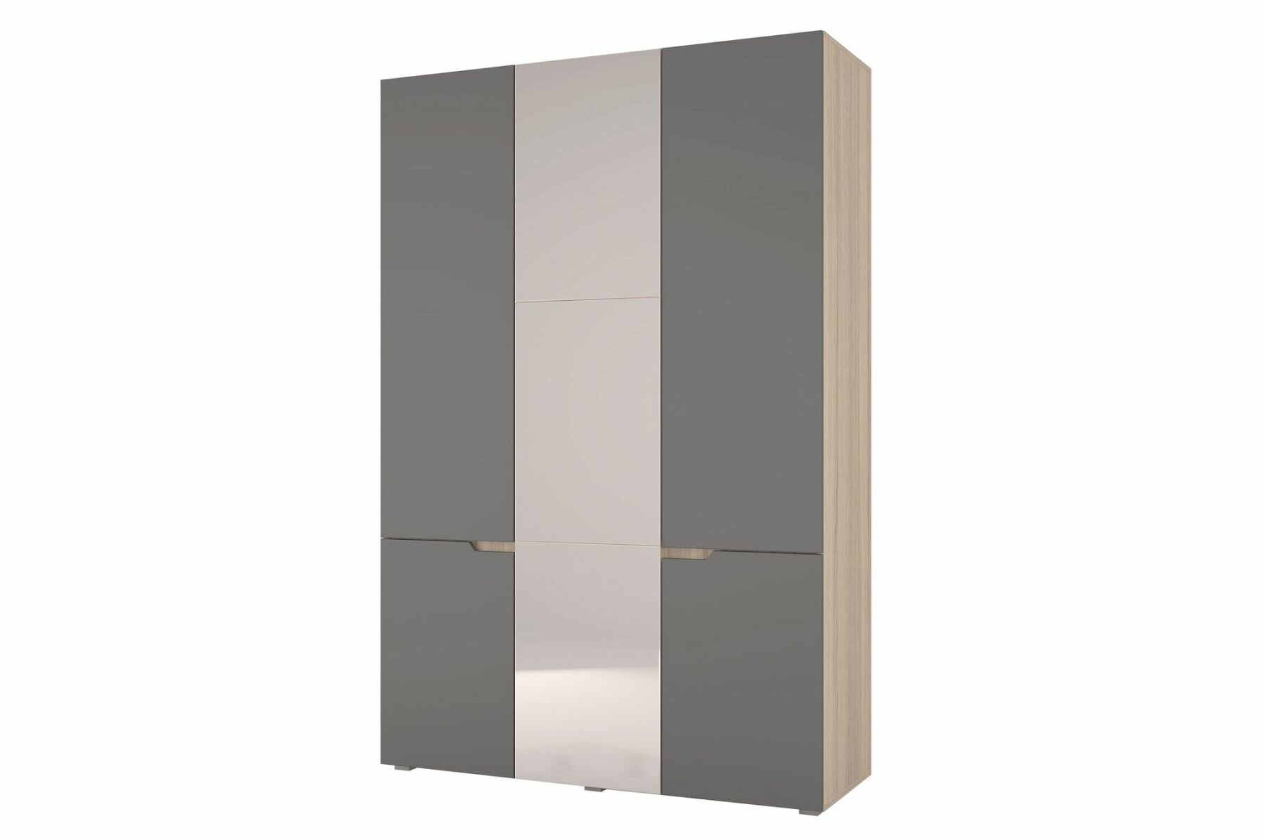 Шкаф 3-х ств. Анталия Сонома/Графит, ЛДСП, с зеркалом, Горизонт