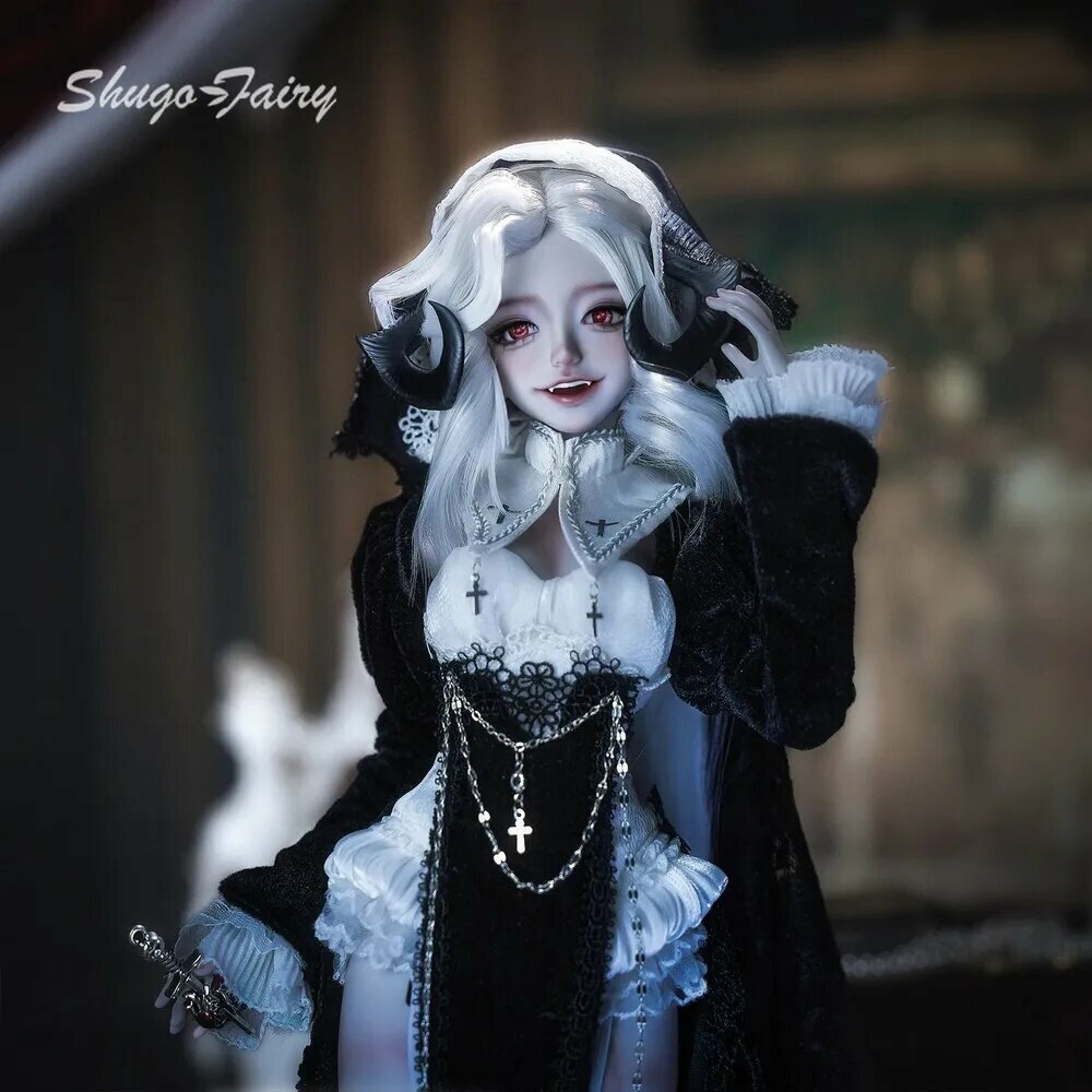 BJD Кукла 1/4 Кассандра Полный комплект C Демоническим козлиным рогом из смолы Shugafairy