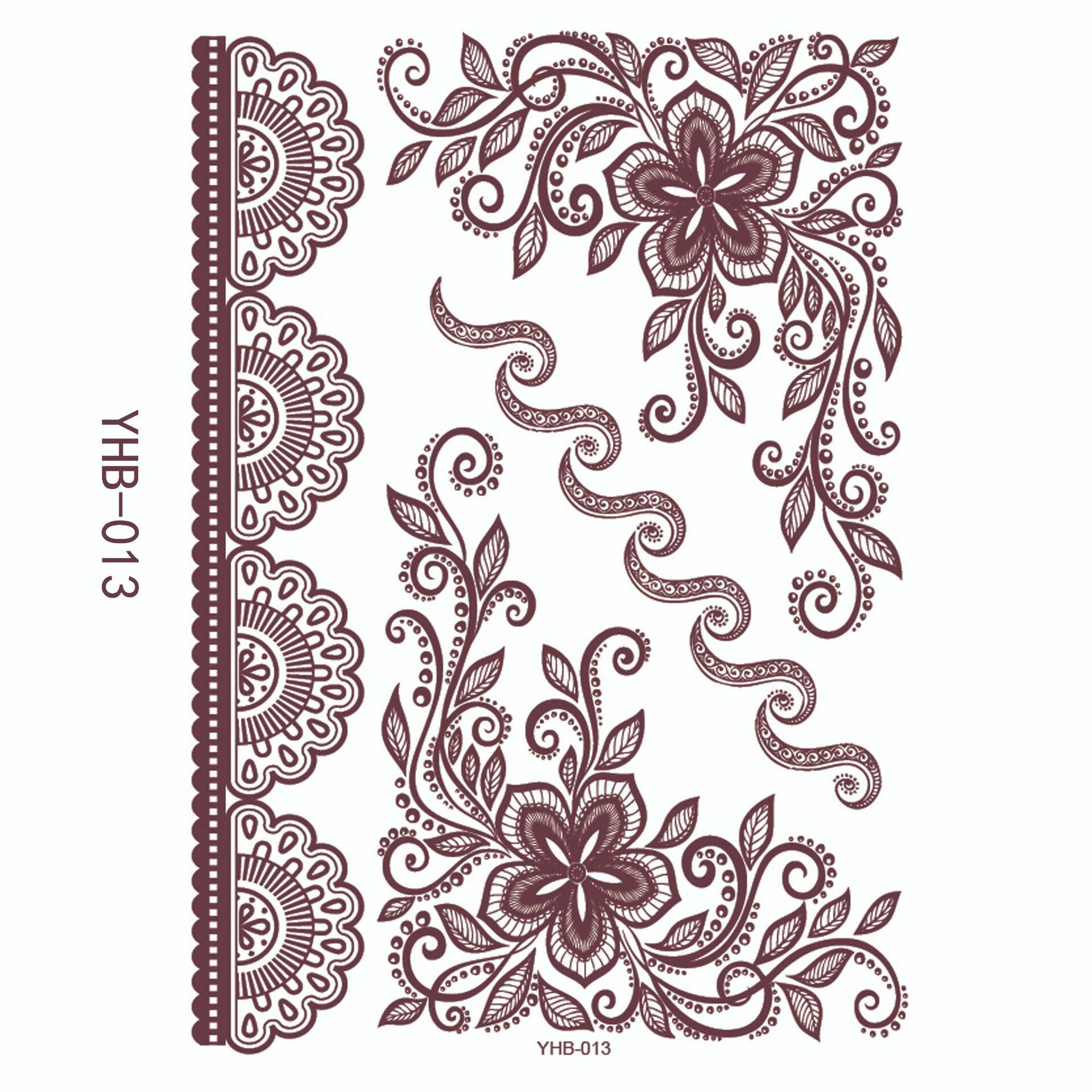 Временные татуировки хной в европейском и американском стиле, временные татуировки белого, черного и красного цветов, высококачественные временные татуировки для рук и предплечий.