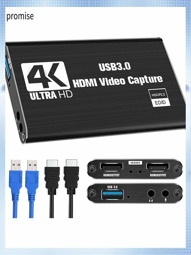 Карта видеозахвата, карта захвата коммутатора совместим с коммутатора, 4K 1080P 60FPS записи потокового видео /DSLR/камеры