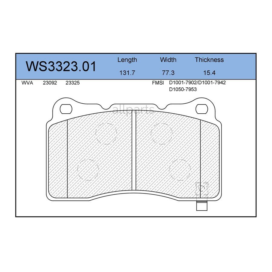 JEENICE WS332301 Колодки тормозные дисковые | перед |