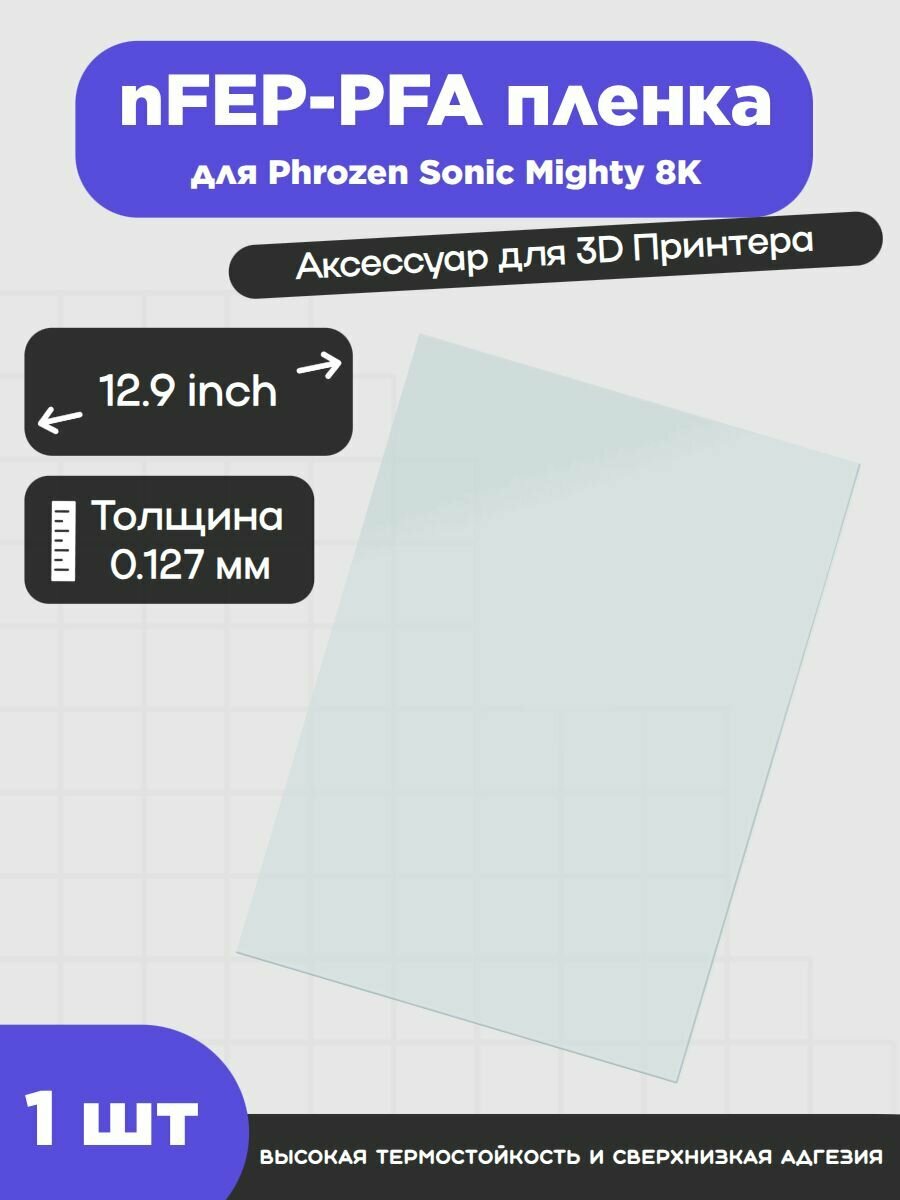 Пленка UNIXYZ nFEP - PFA (FEP 2.0) для 3D-принтера Phrozen Sonic Mighty 8K, (1 шт) 51922