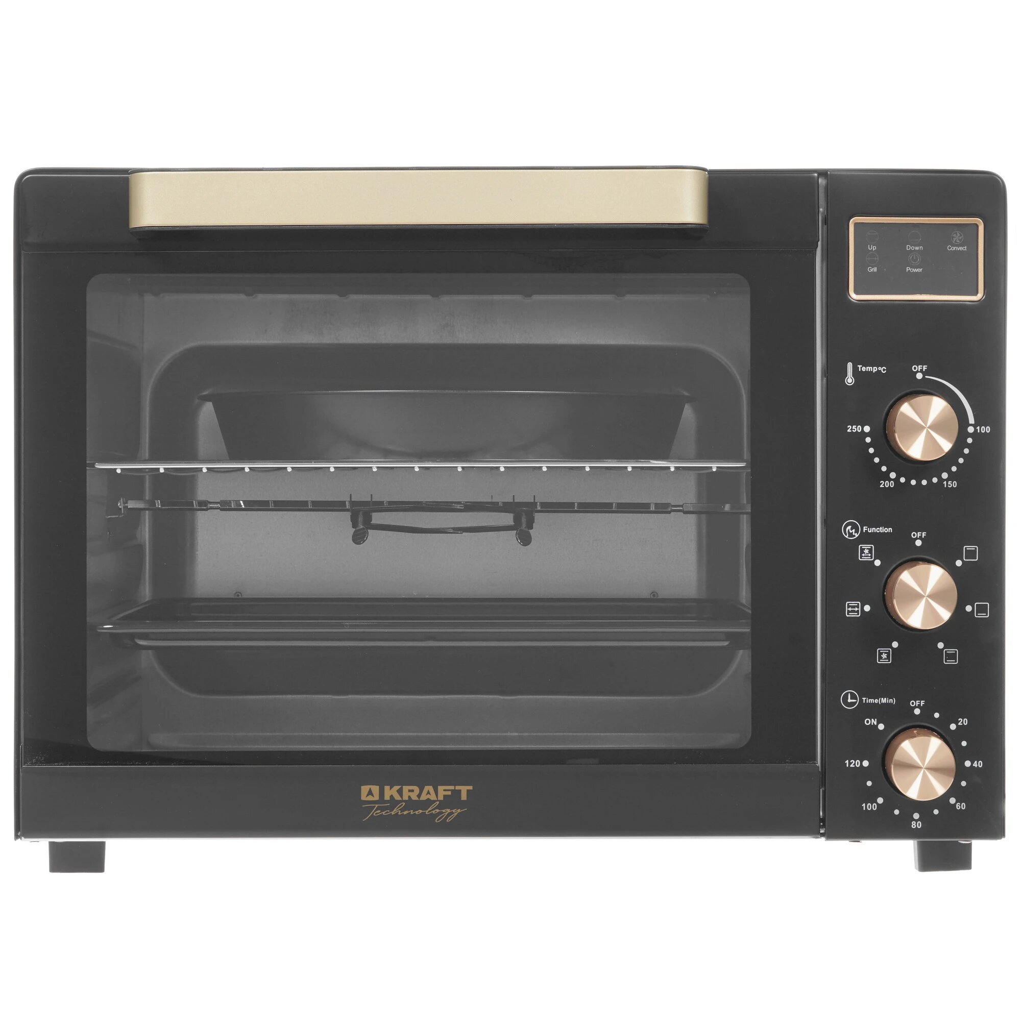 Мини-печь KRAFT Technology TCH-MO 6012 RKDGLB черный/золотой