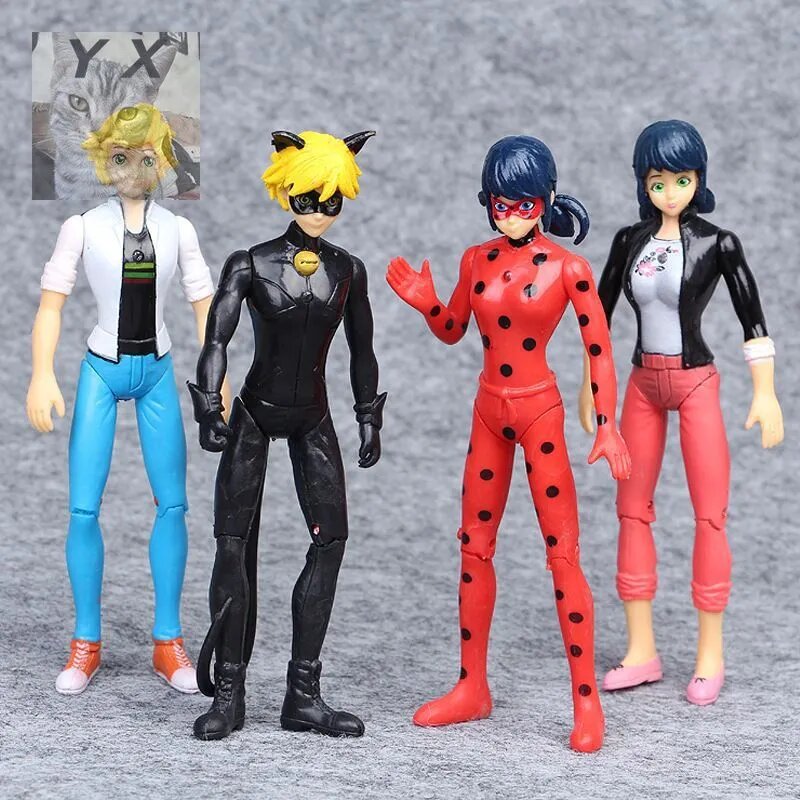 Набор фигурок Леди Баг и Супер-Кот "Miraculous Ladybug", 6 шт, высота 13 см — фото 1
