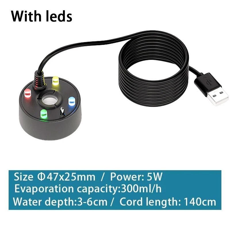 Портативный распылитель тумана USB с LED подсветкой, черный