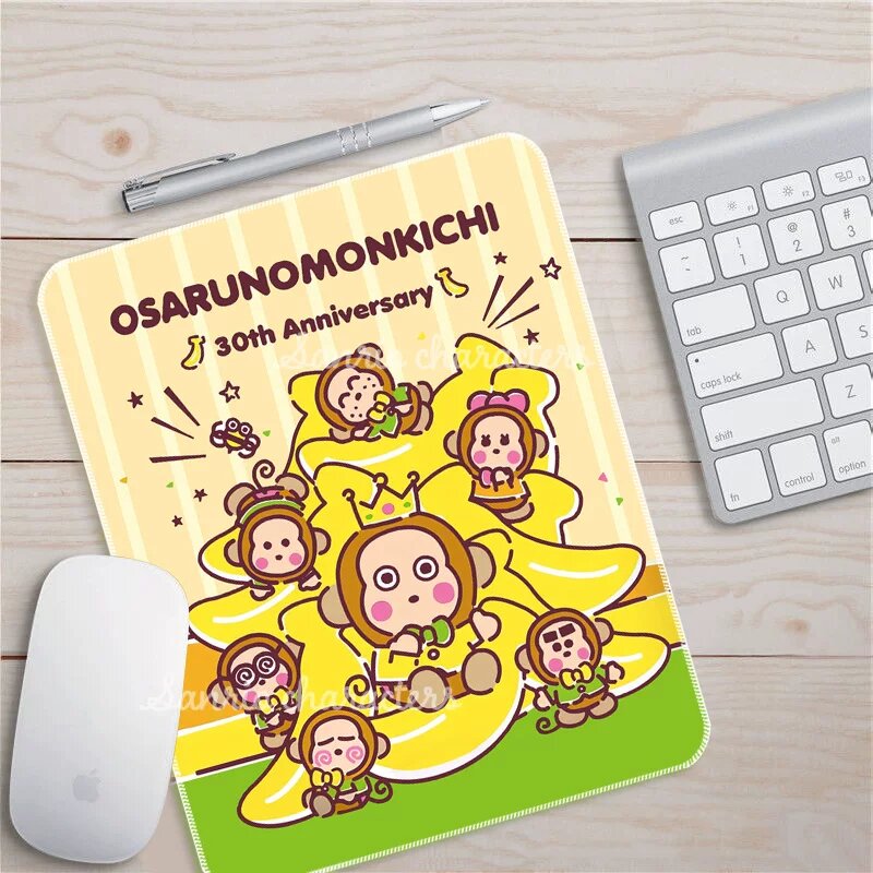 Коврик для мыши Monchhichi с мультяшным дизайном обезьянки 20x24 см, мягкий, не скользящий, для компьютерного стола,