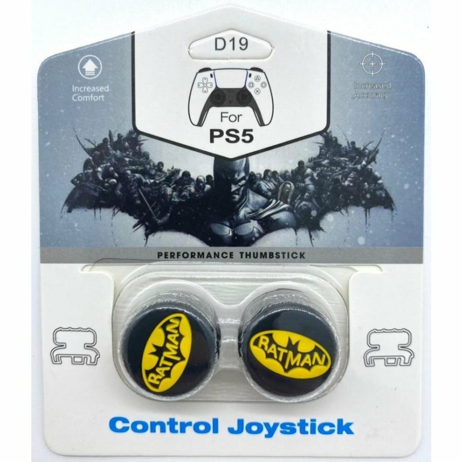 Накладки на стики для геймпада DualSense FPS Batman Black/Yellow (Черный/Желтый) (2 шт) (PS5)