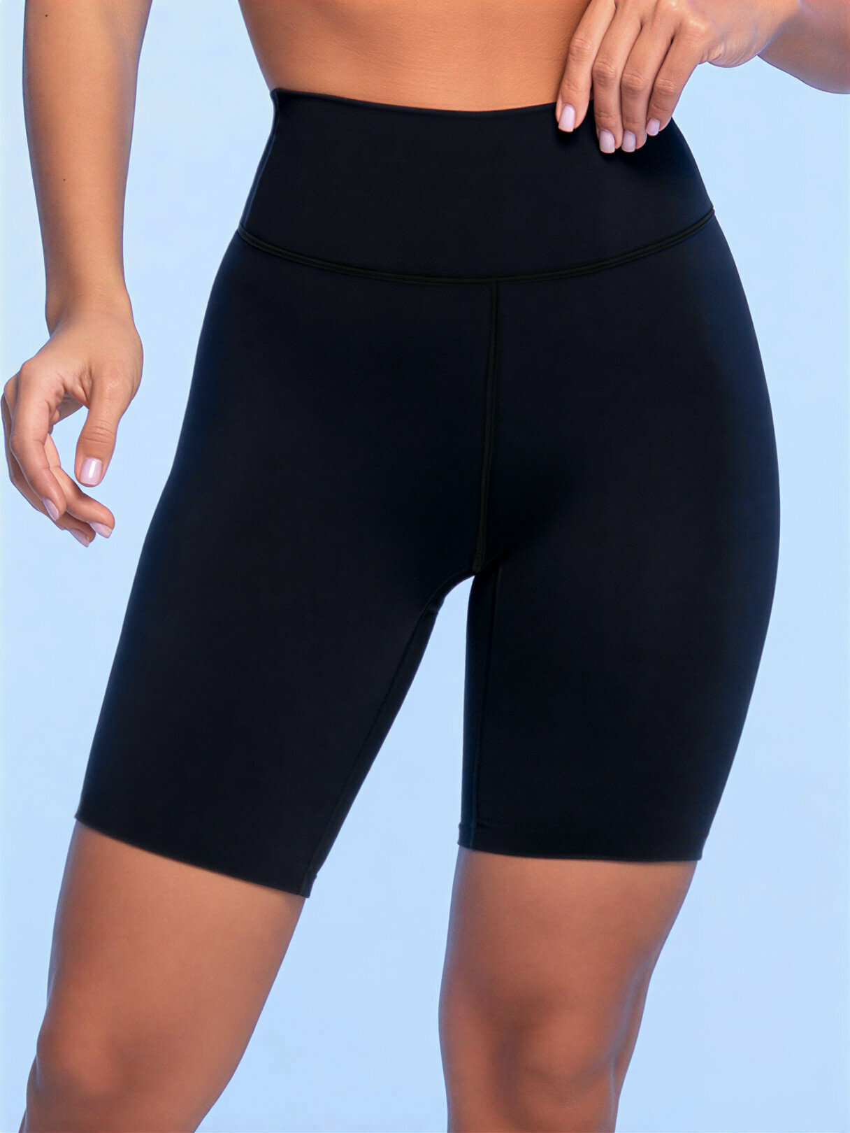 Велосипедки пуш ап, вторая кожа, с необработанным краем