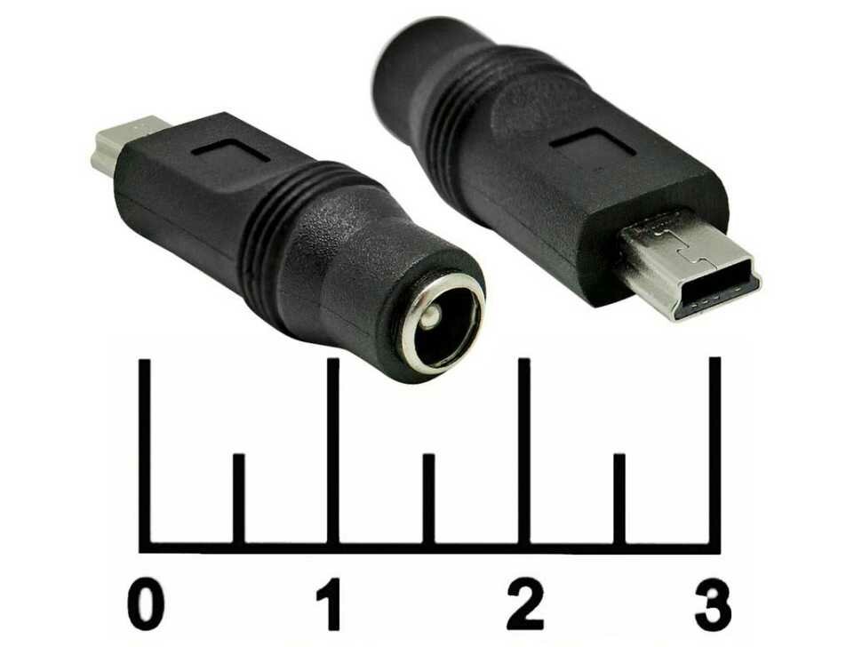 Переходник питания 5.5*2.1 гнездо/mini USB