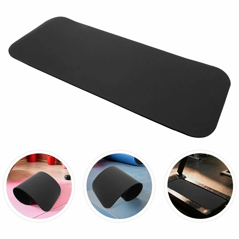 Черный коврик из искусственной кожи для фитнеса, амортизирующий и шумопоглощающий, для тренажеров дома, 2 шт