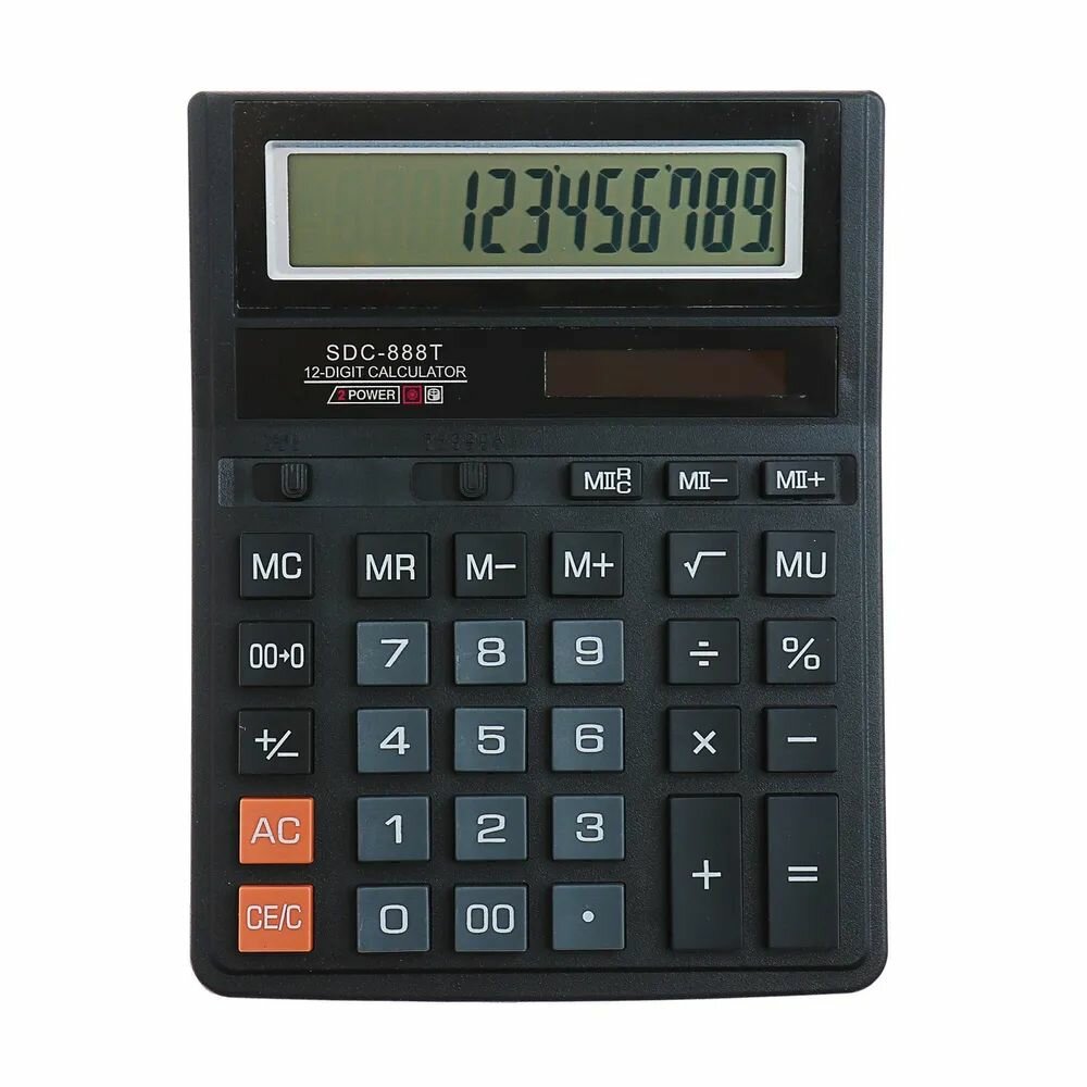 Калькулятор настольный 883, 12-разрядный, двойное питание