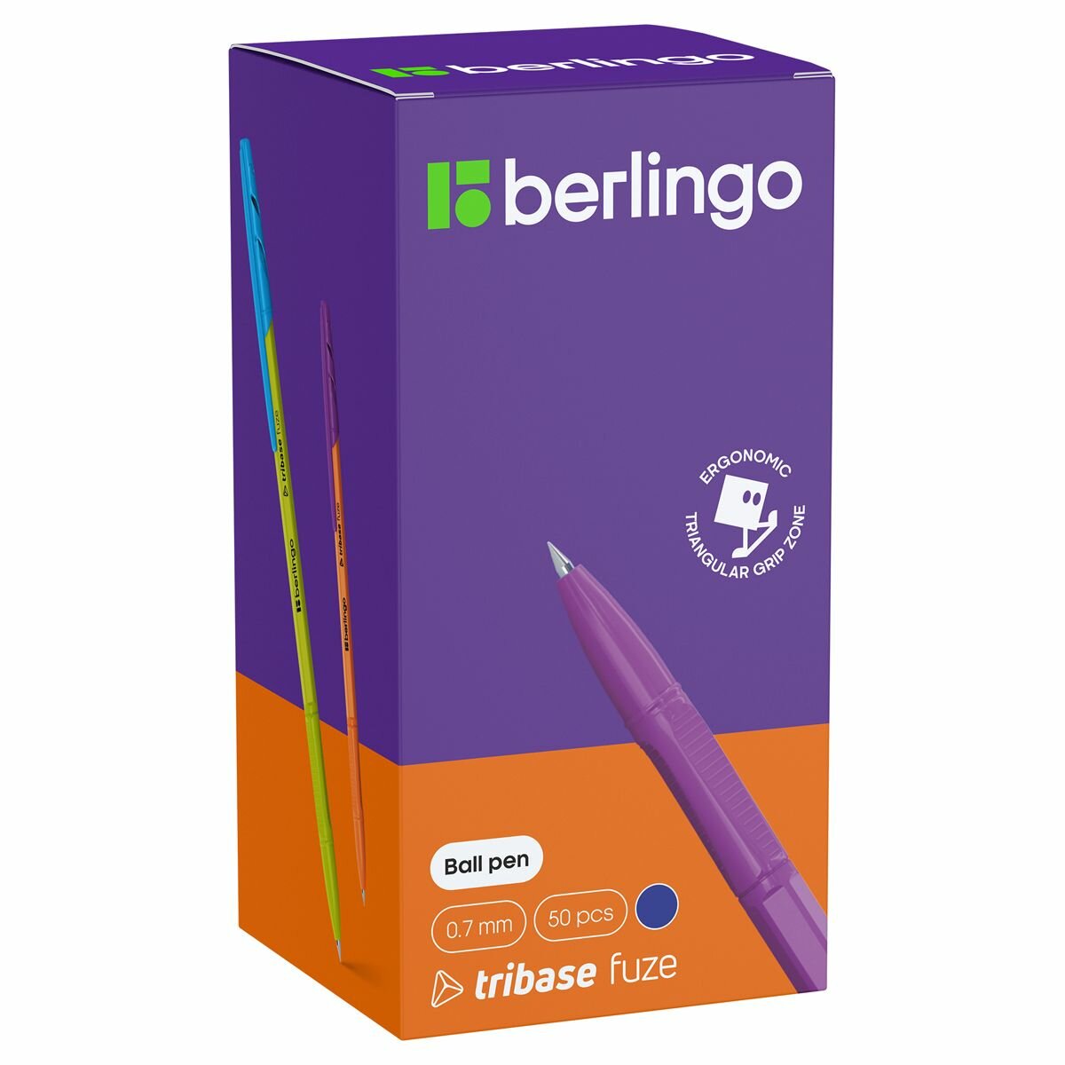 Ручка шариковая Berlingo "Tribase Fuze" синяя, 0,7мм, 50шт.