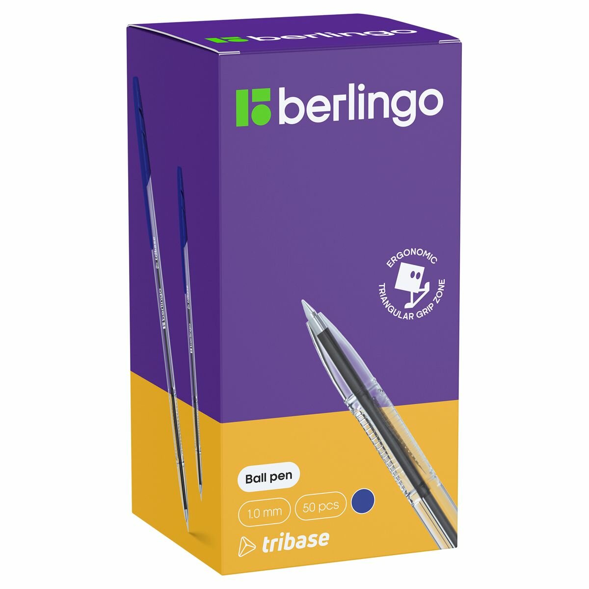 Ручка шариковая Berlingo "Tribase" синяя, 1,0мм, 50шт.