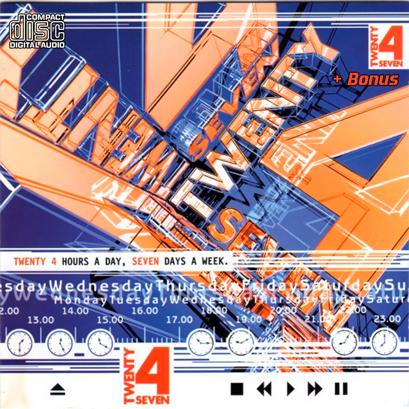 Twenty 4 Seven - Twenty 4 Hours A Day, Seven Days A Week (1997) + Bonus (классика EURODANCE 90х) CD (запись на CD-R)
