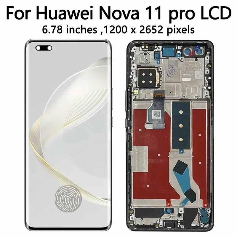 6.78 дюймов OLED для Huawei Nova 11 Pro, GOA-AL80, GOA-LX9, LCD дисплей с рамкой, сенсорный экран, панель дигитайзера, зеленый