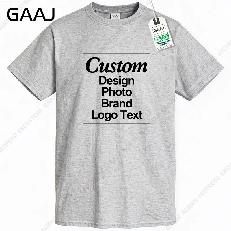 Футболка GAAJ серая, кастомная, 6XL