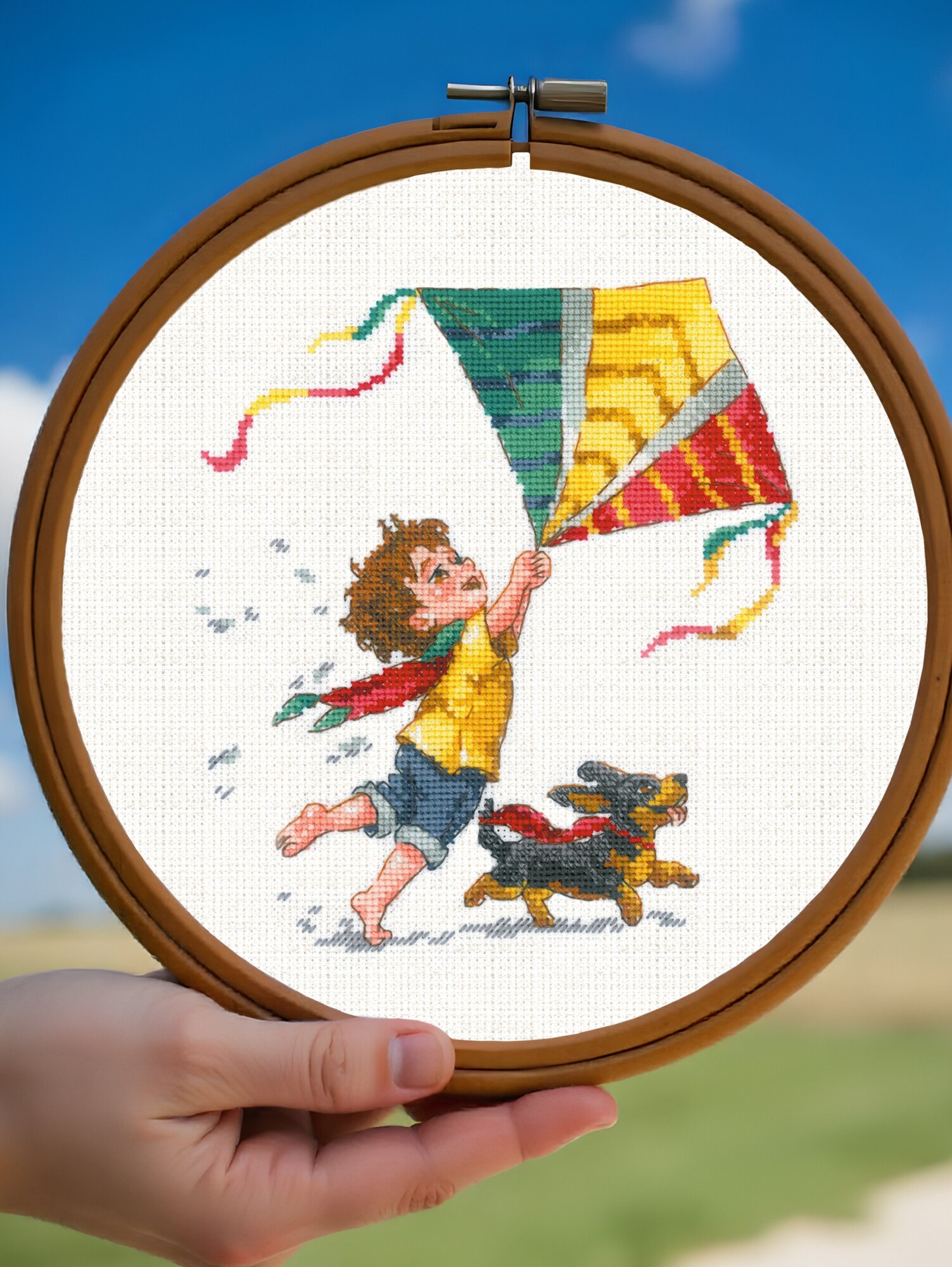 Набор для вышивания крестом Арти Крафти, вышивка крестиком "Поймать ветер", 16*16см, АК0009