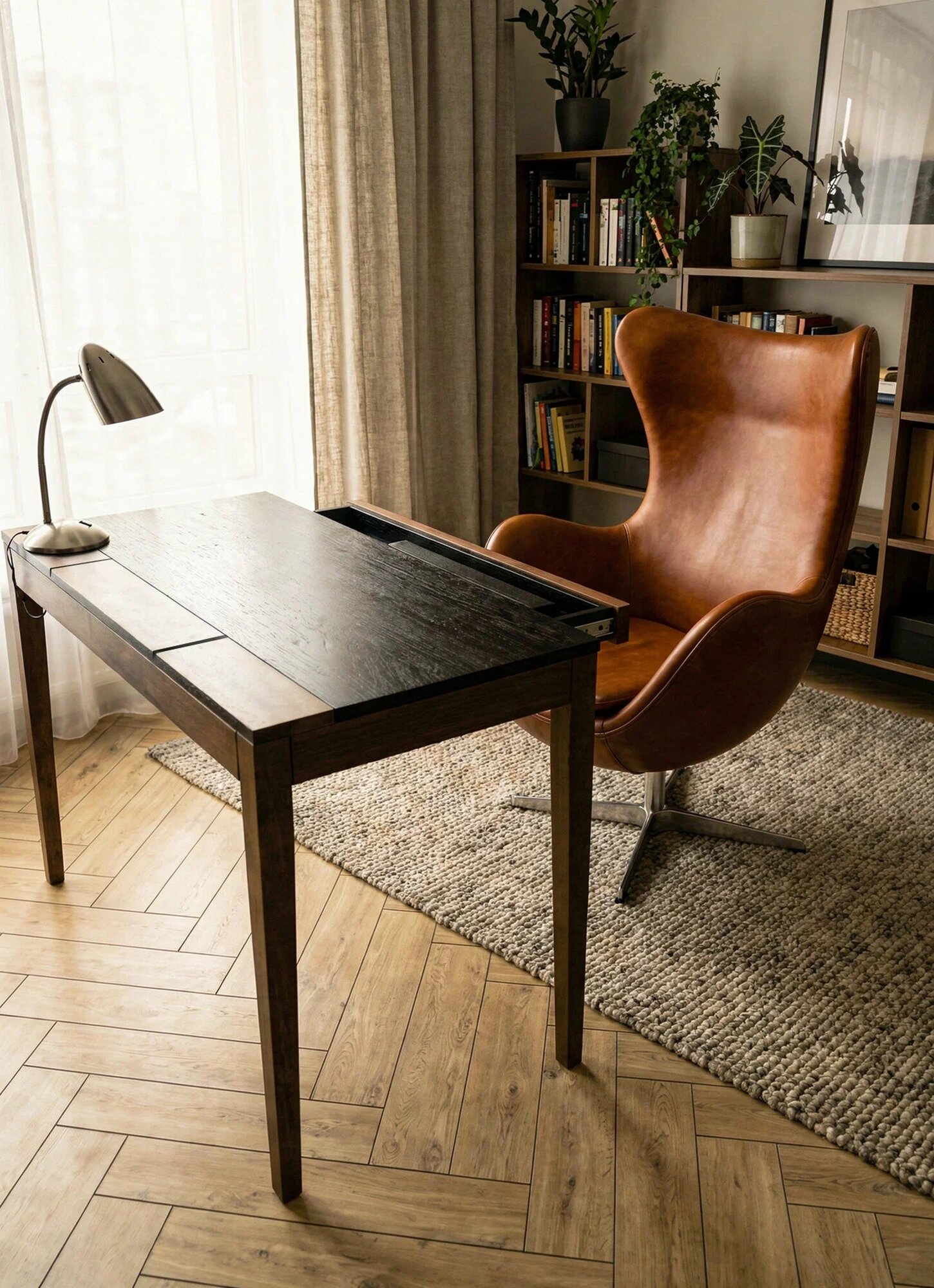 Стол письменный, 130х60 см с ящиком IMIR PRO темный орех | стол компьютерный