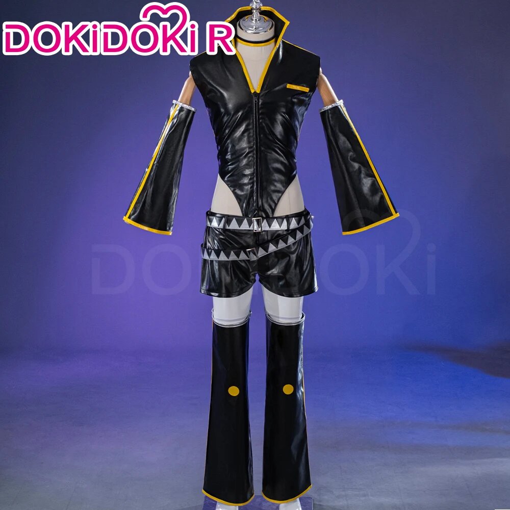 В наличии: Костюм для косплея Ленна DokiDoki-R, мужской черный панк-костюм, униформа для косплея М