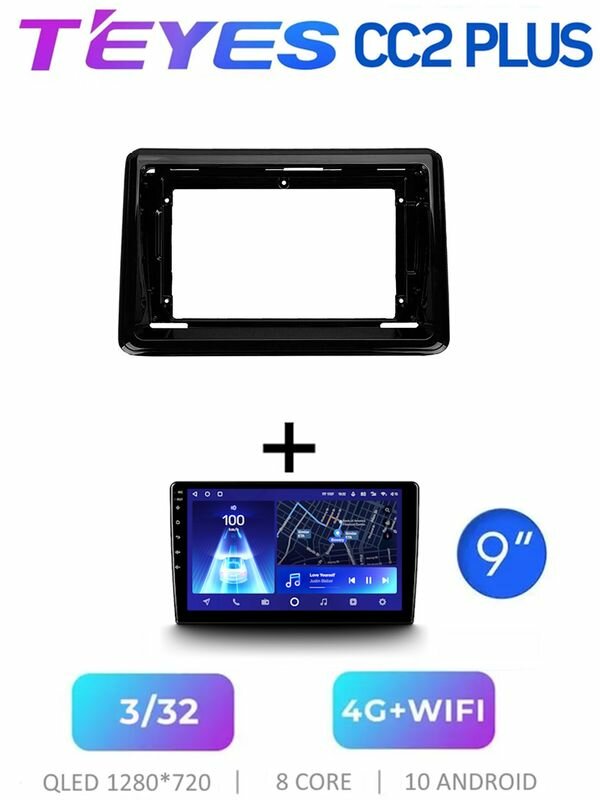 Магнитола 9" Teyes CC2 Plus 3/32 Gb для Toyota Noah R80 2014-2020