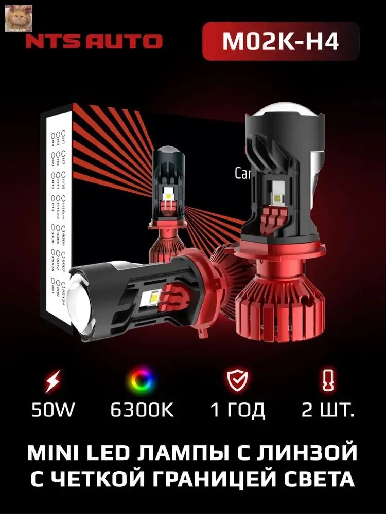 Лампа автомобильная NTS AUTO M02K-H4 LED 6300K, 12 шт. для легковых автомобилей