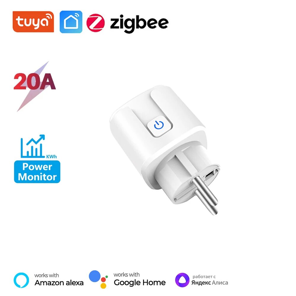 Kayesmart Умная розетка Tuya ZigBee 20А Tuya Zigbee 1PC