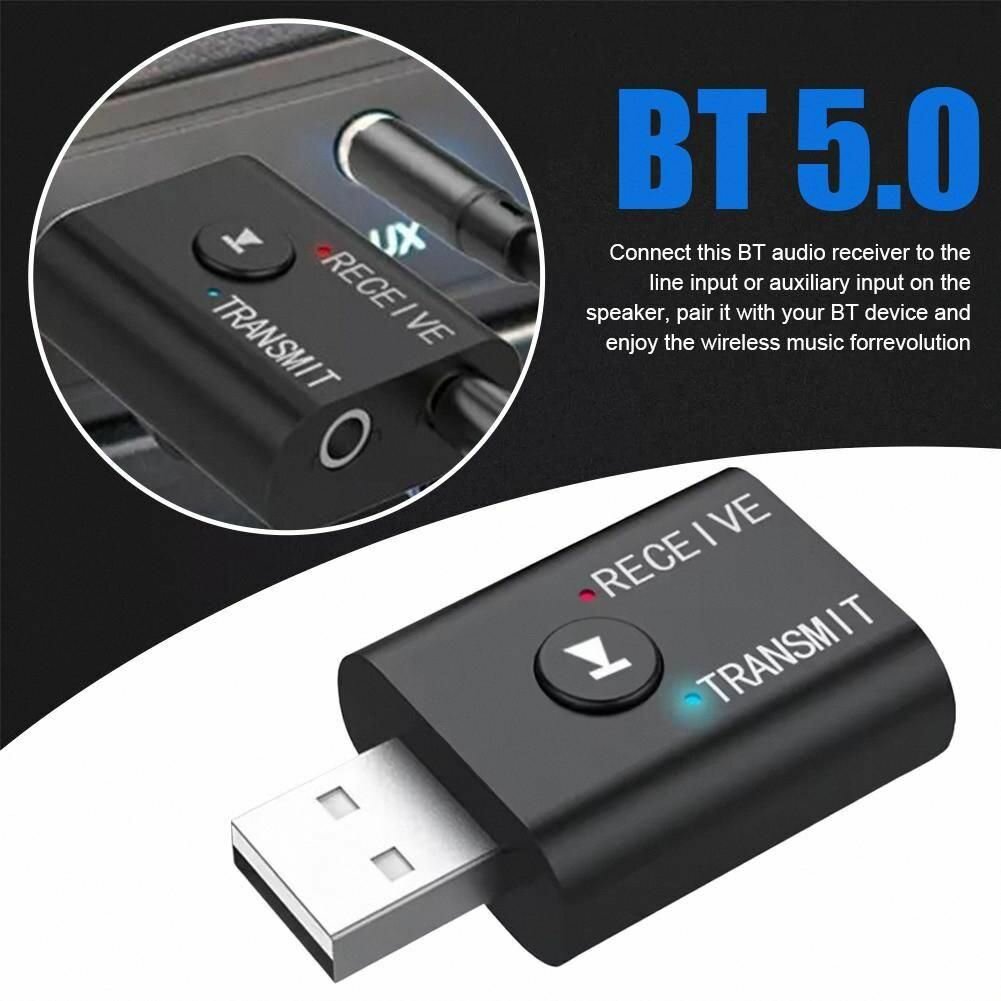 Портативный Bluetooth 5.0 передатчик приемник 3,5 мм AUX USB Mini 2 в 1