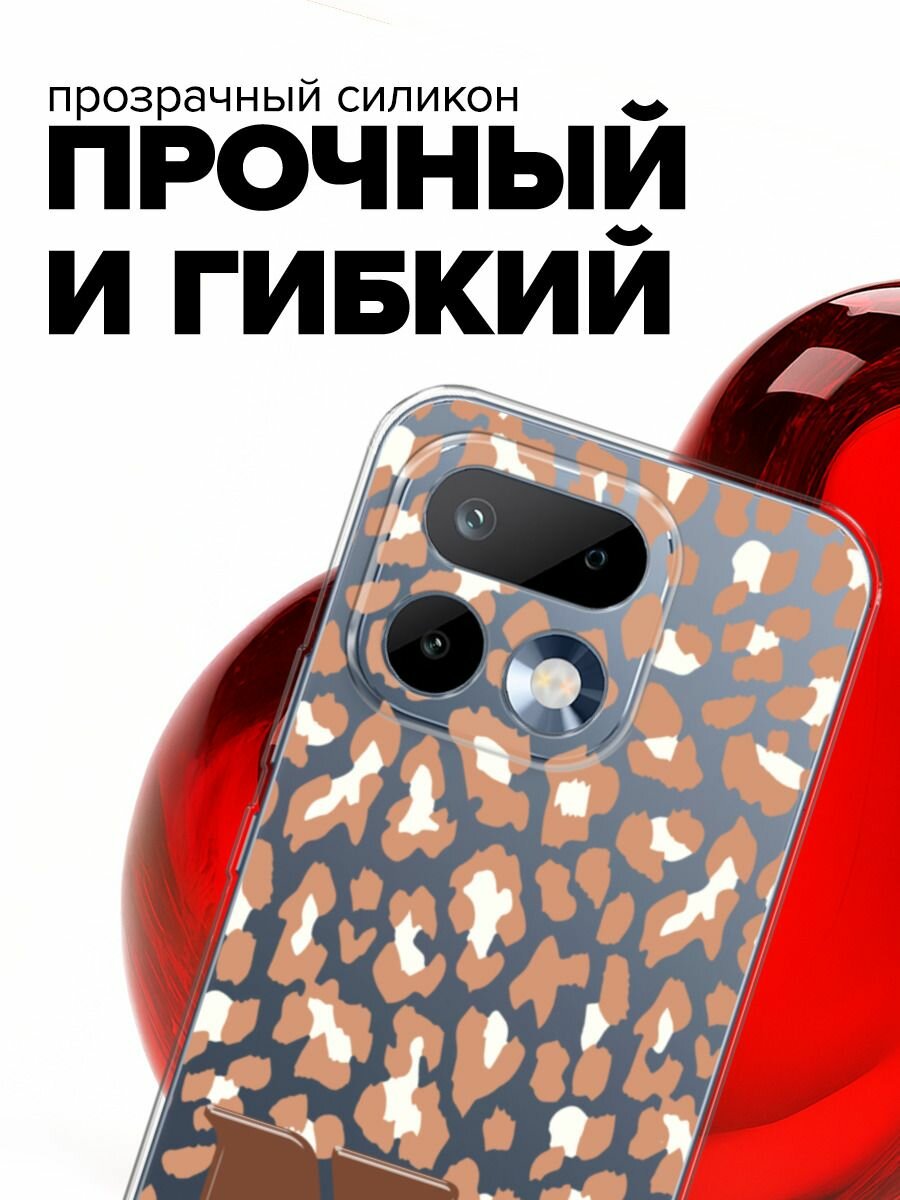 Силиконовый чехол на Realme 16 Pro / Реалми 16 Про с принтом Буква K в леопарде — фото 1