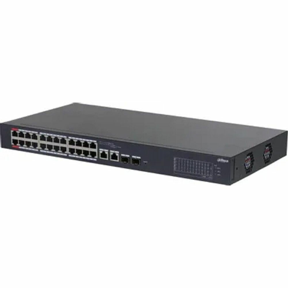 DAHUA Коммутаторы DH - CS4226 - 24ET - 375 24 - портовый PoE коммутатор с функцией облачного управления 24 RJ45 10 100Мбит с PoE PoE+ Hi - PoE , 2 комбинированных SFP RJ45 10 100 1000Мбит с uplink