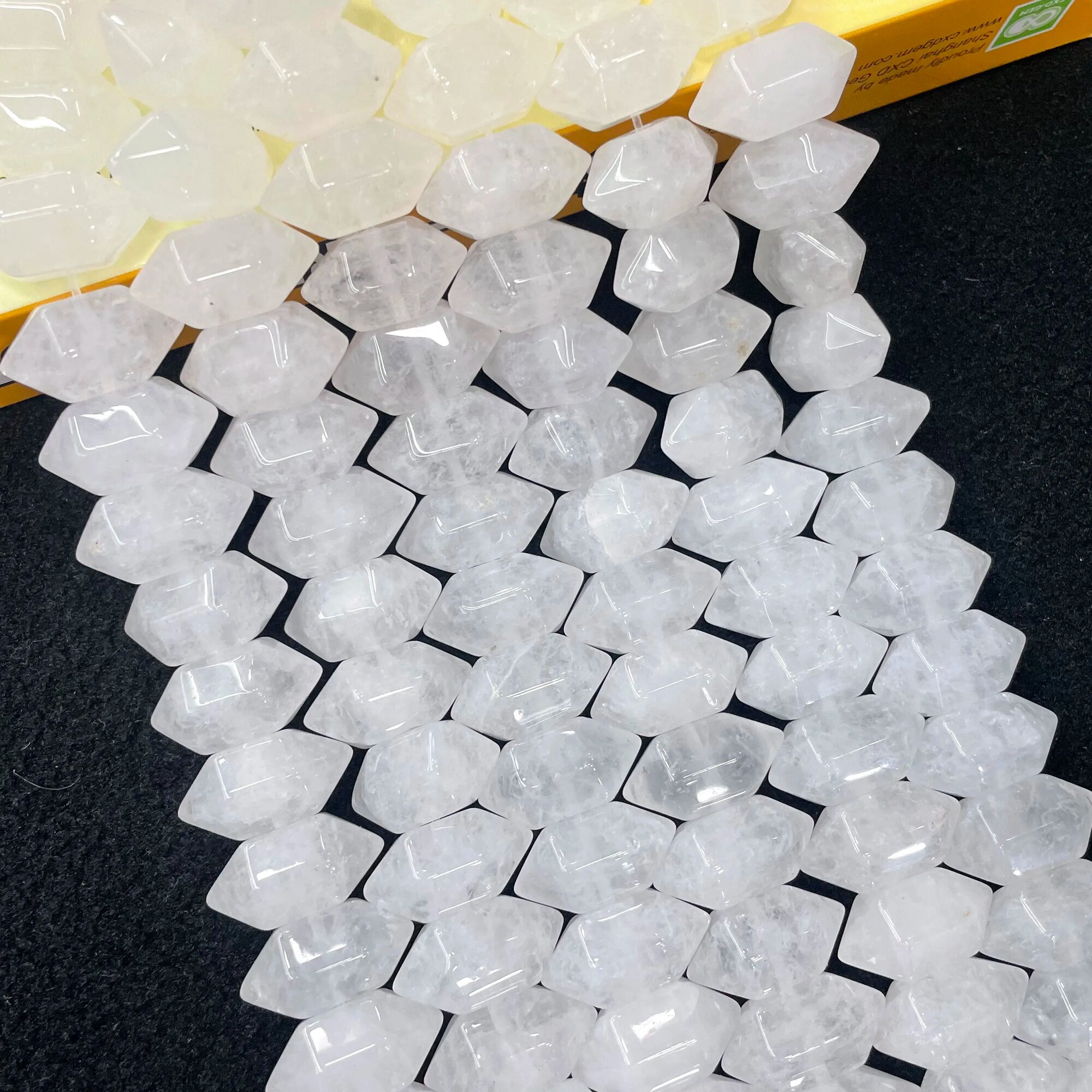 SYSRXLR шестиугольные агаты аметист бусины для бижутерии Белый, white crystal