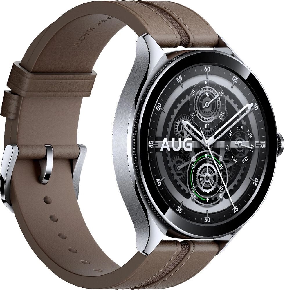 Смарт-часы Xiaomi Watch 2 Pro 46мм 1.43" AMOLED корп. серебристый рем. коричневый разм. брасл:135-205мм (BHR7210GL)