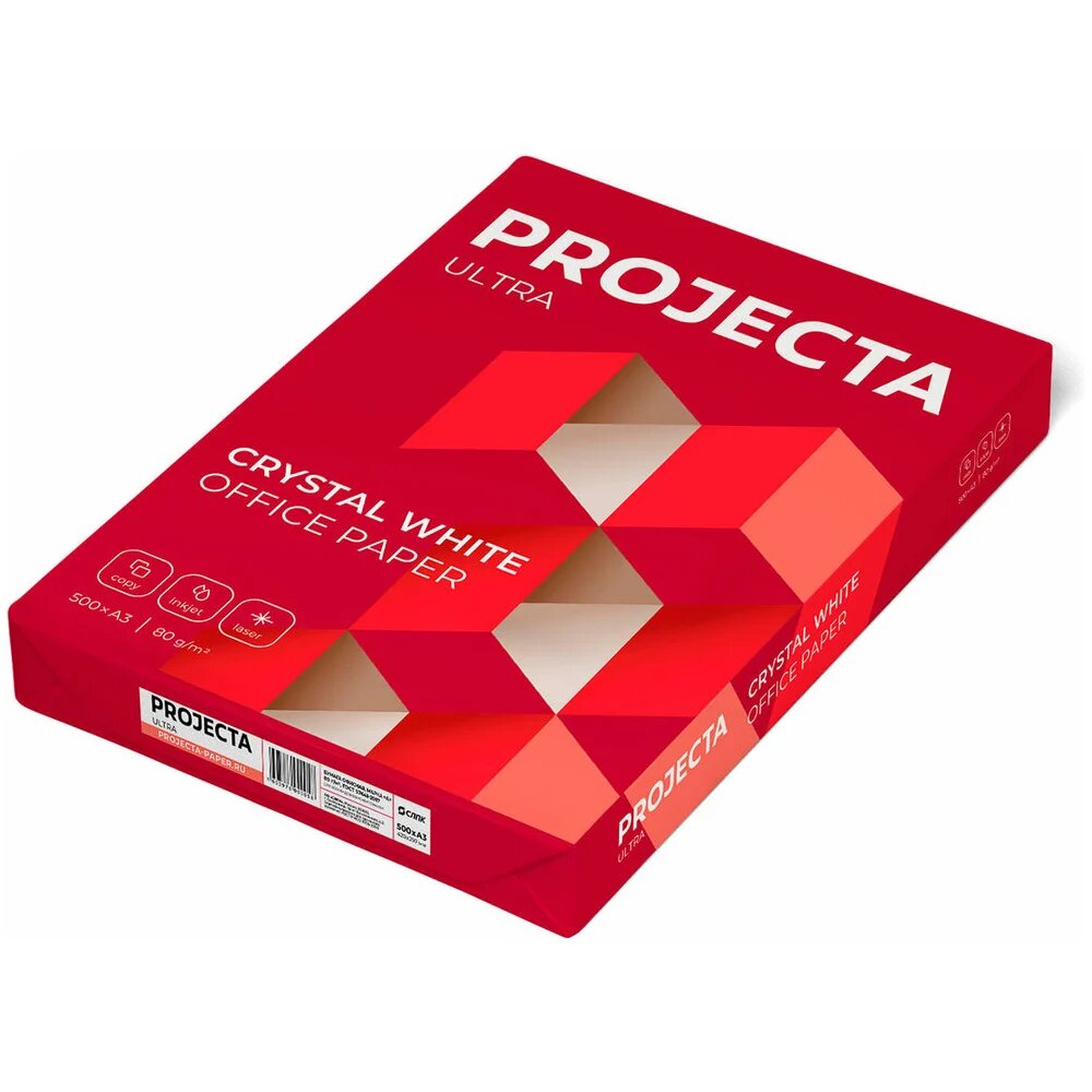 Бумага офисная Technoevolab Projecta Ultra, А3, 80 г/м², 500 л, класс А UT-00000061