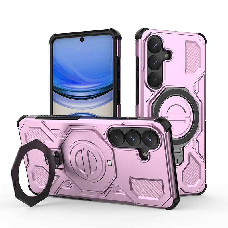 Чехол Для Samsung Galaxy S26 Plus / Самсунг Галакси S26+, глянцевая поверхность, чехол-кардиомонитор, поликарбонат (PC), защита камеры, ударопрочный, встроенная подставка, усиленные углы, soft touch