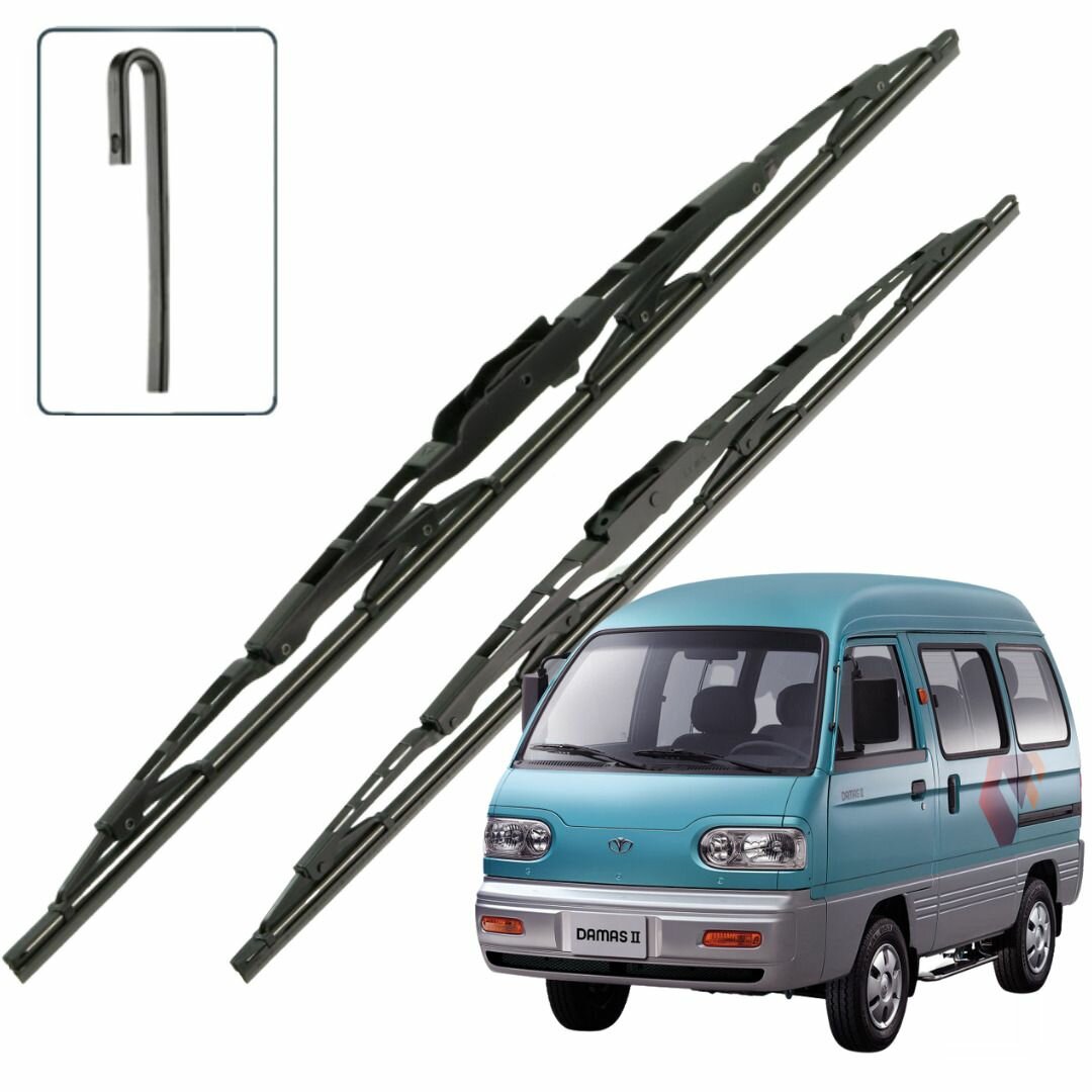 Дворники Daewoo Damas (1) B150 / Дэу Дамас В150 минивэн 2003 - 2011 Щетки стеклоочистителя каркасные для автомобиля 480мм-480мм к-т 2шт.