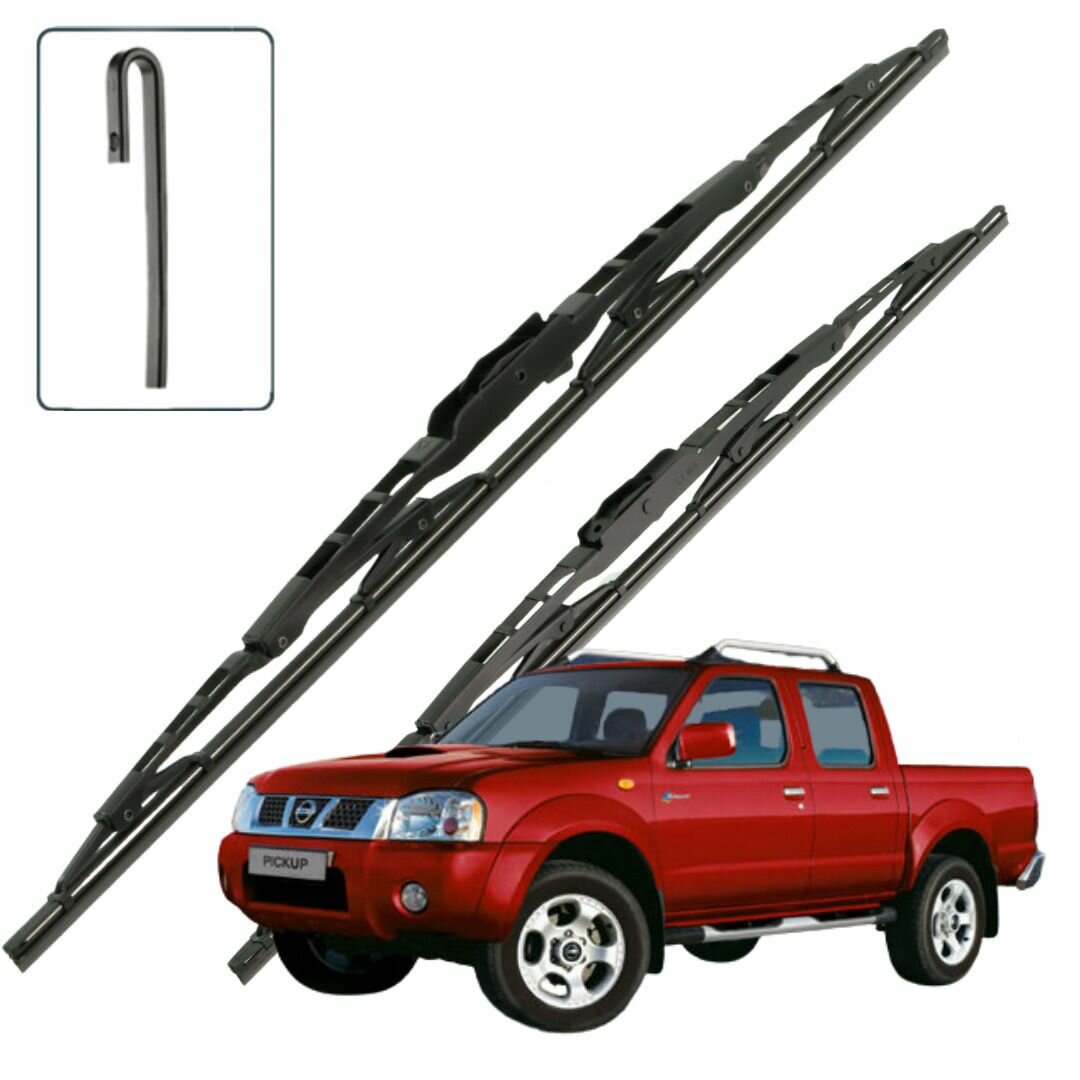 Дворники Nissan NP300 (1) D22 / Ниссан НР300 Д22 пикап 2008 - 2015 Щетки стеклоочистителя каркасные для автомобиля 480мм-480мм к-т 2 шт.