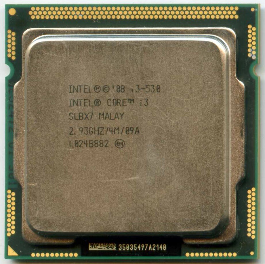 Процессор Intel Core i3-530 2.93 Ghz, Socket 1156/4Mb/2x, 4x, Core/HD Graphics, SLBX7 Malay